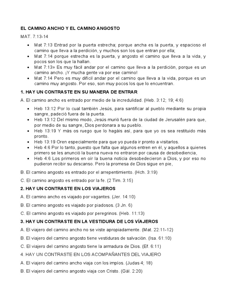 El Camino Ancho y El Camino Angosto | PDF | Metafísica De La Religión ...