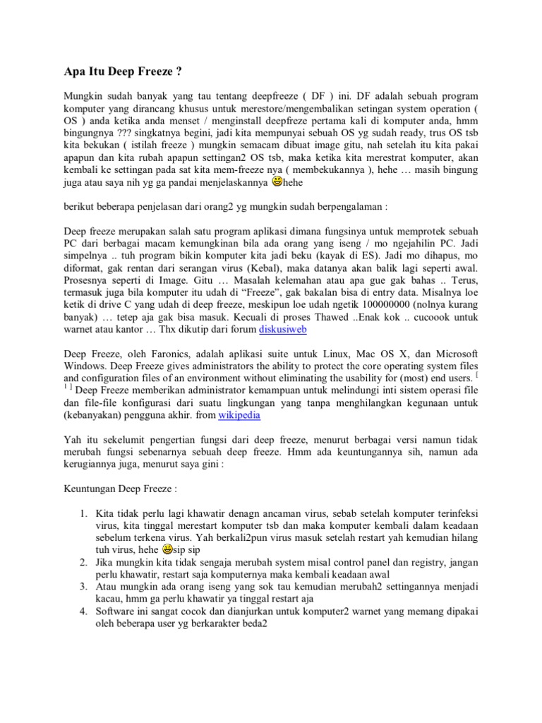 Apa Itu Deep Freeze | PDF