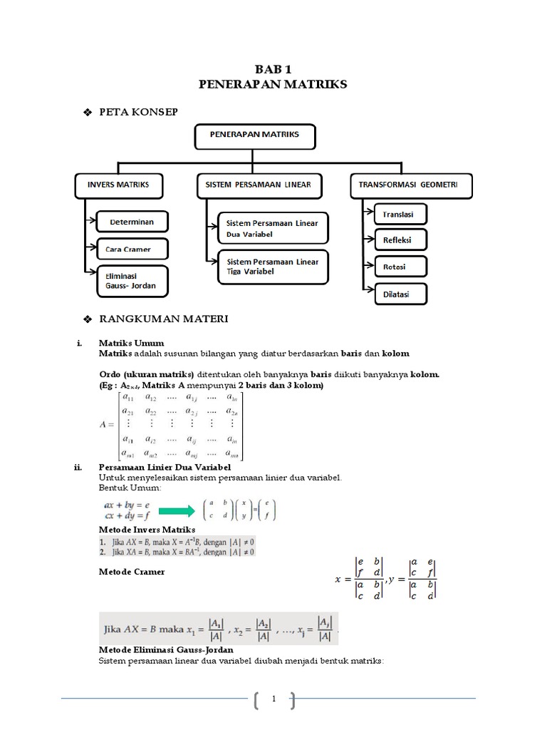 BAB 1 - Penerapan Matrix | PDF