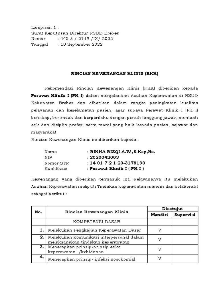 Lampiran RKK PK 1 KMB Agus 22 | PDF