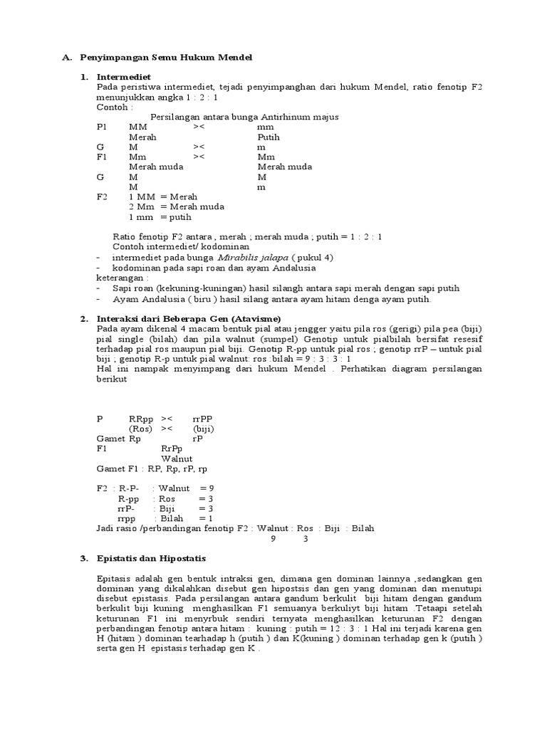 Penyimpangan Semu Hukum Mendel | PDF