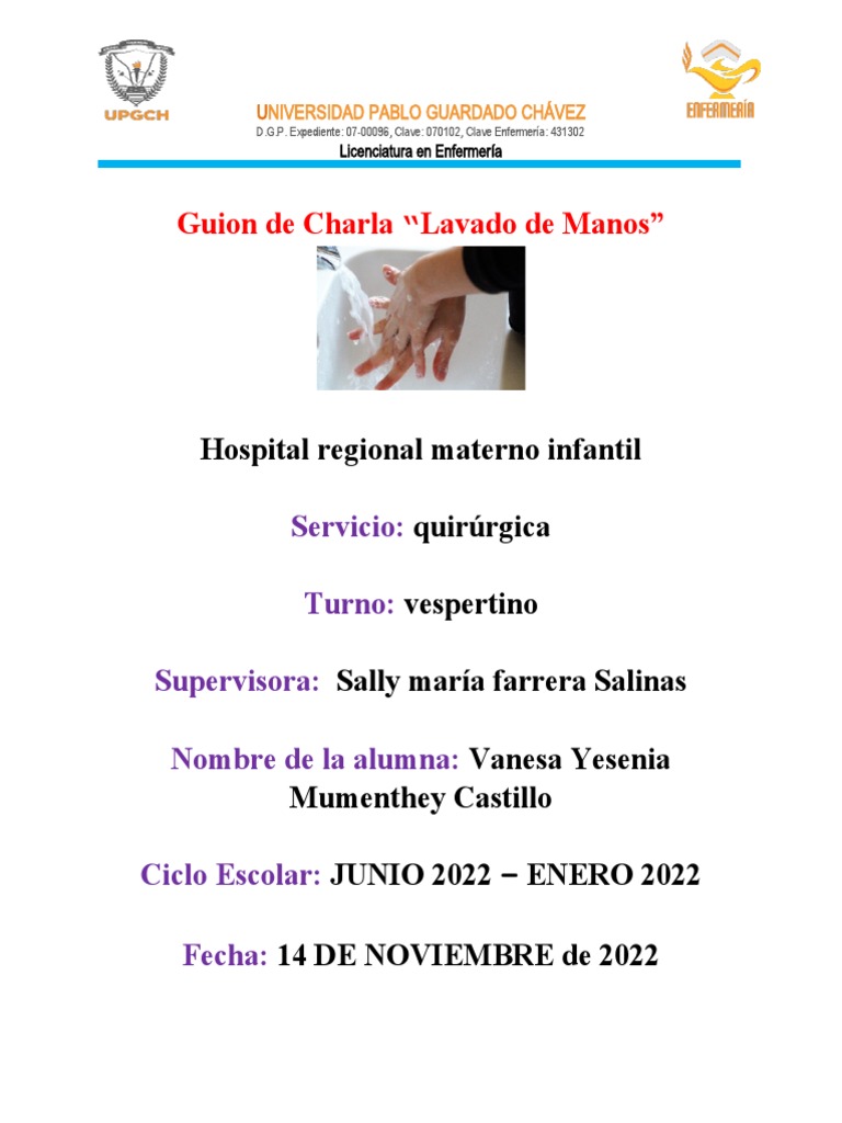Guion de Charla Lavado de Manos Vanesa Mumenthey | PDF | Lavado de ...