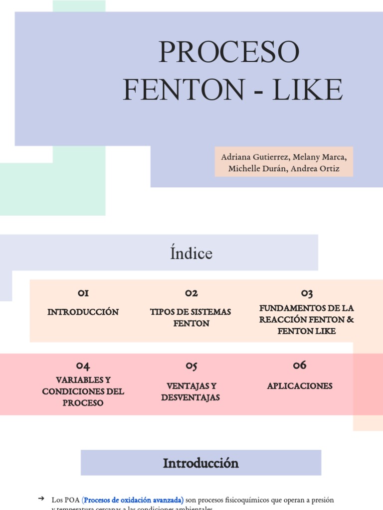 Procesos Fenton y Foto-Fenton | PDF | Sustancias químicas | Química