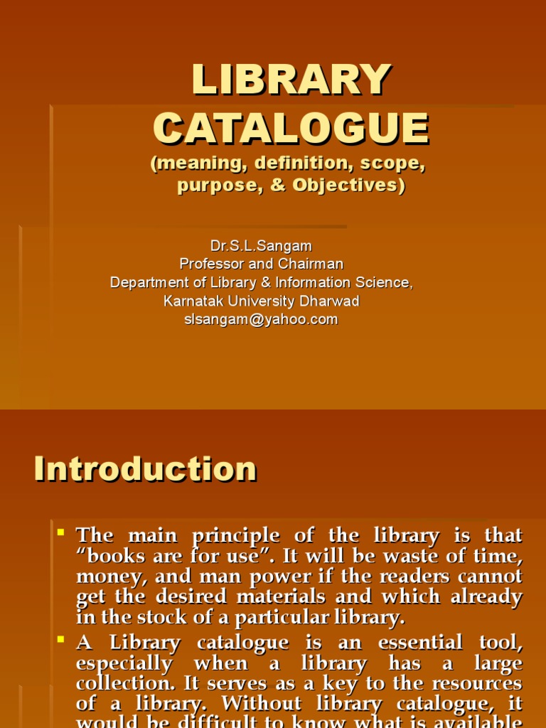 Cataloguingintroduction | PDF | Libraries | Information Science