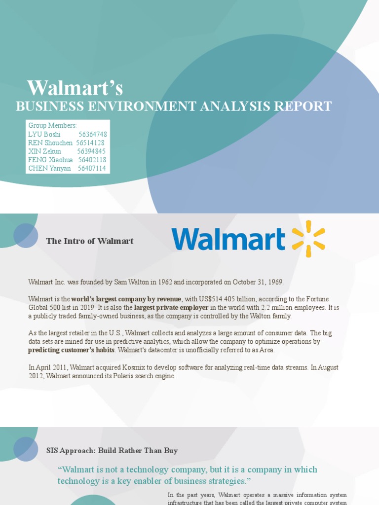 Walmart Business Environment Analysis | PDF | Walmart | Supply Chain