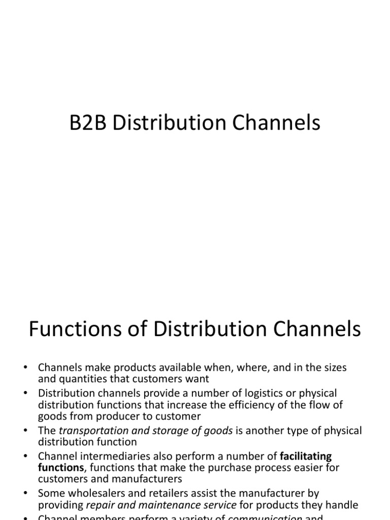 B2B Distribution Channels | PDF | Retail | Sales