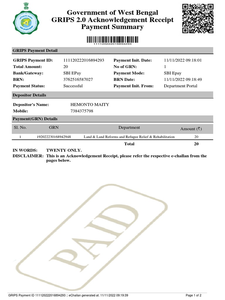 challan (1) | PDF | Payments | Services (Economics)