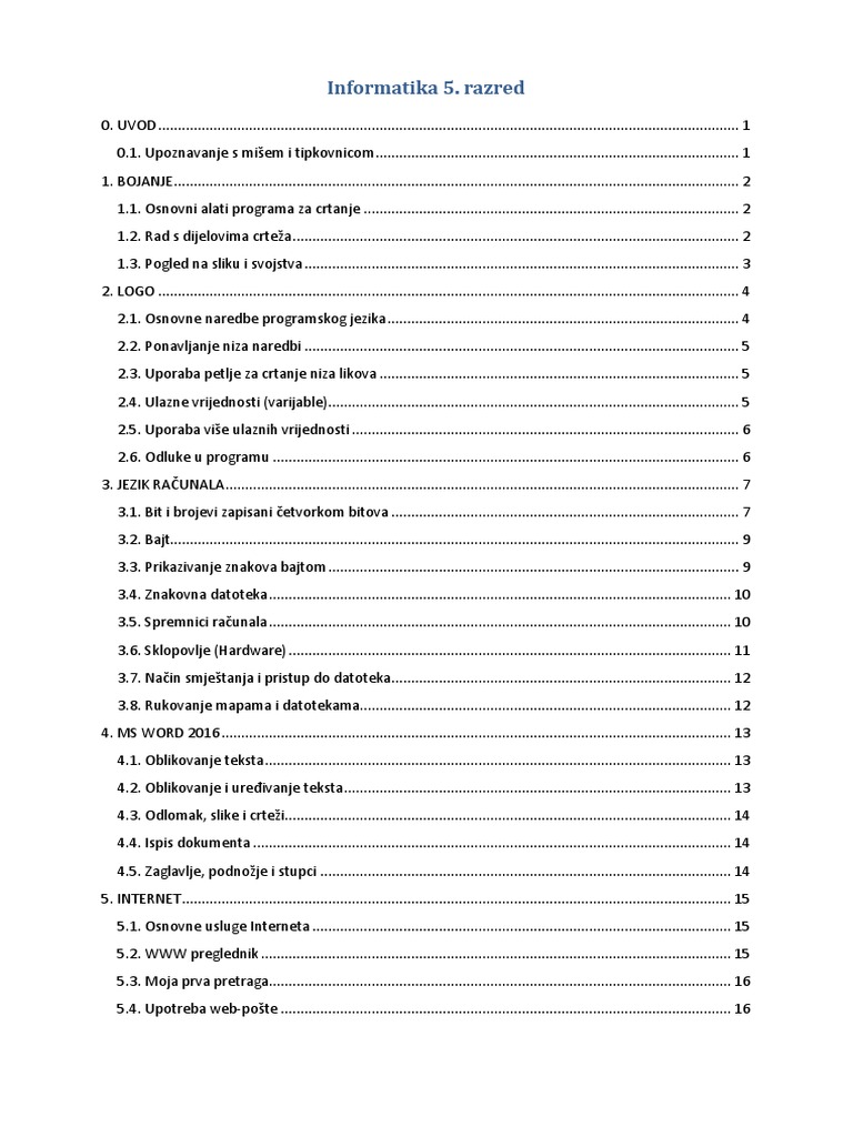 Informatika 5.r | PDF