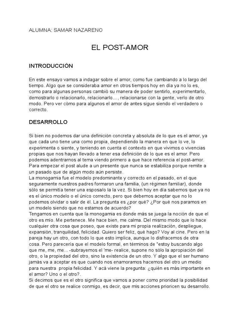 ALUMNA - SAMAR NAZARENO - Documentos de Google | PDF | Amor | Monogamia