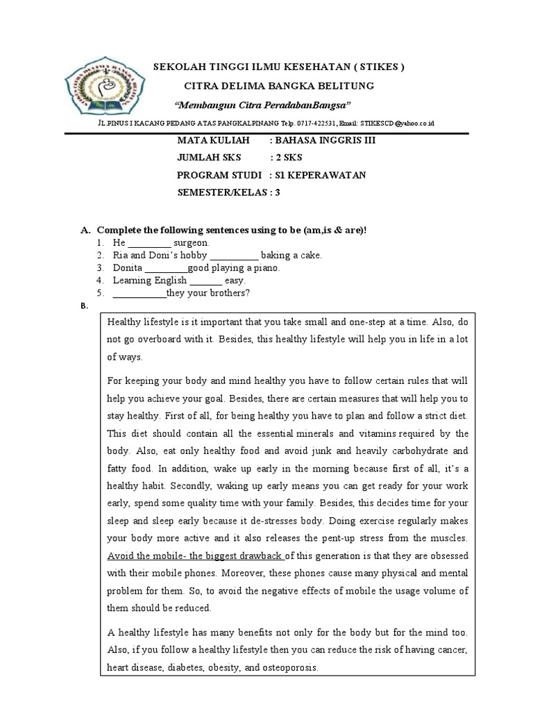 Soal Uts Keperawatan Smster 3 2022 | PDF | Health Care | Diseases And Disorders