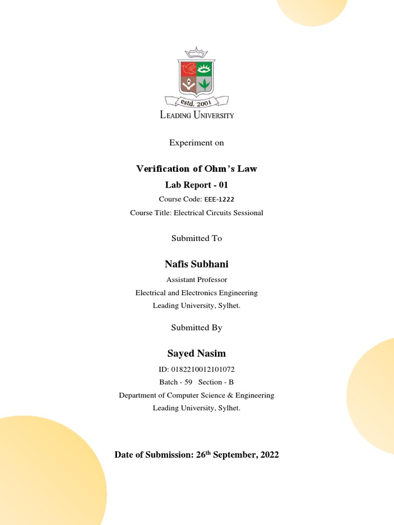 Eee Lab Report | PDF