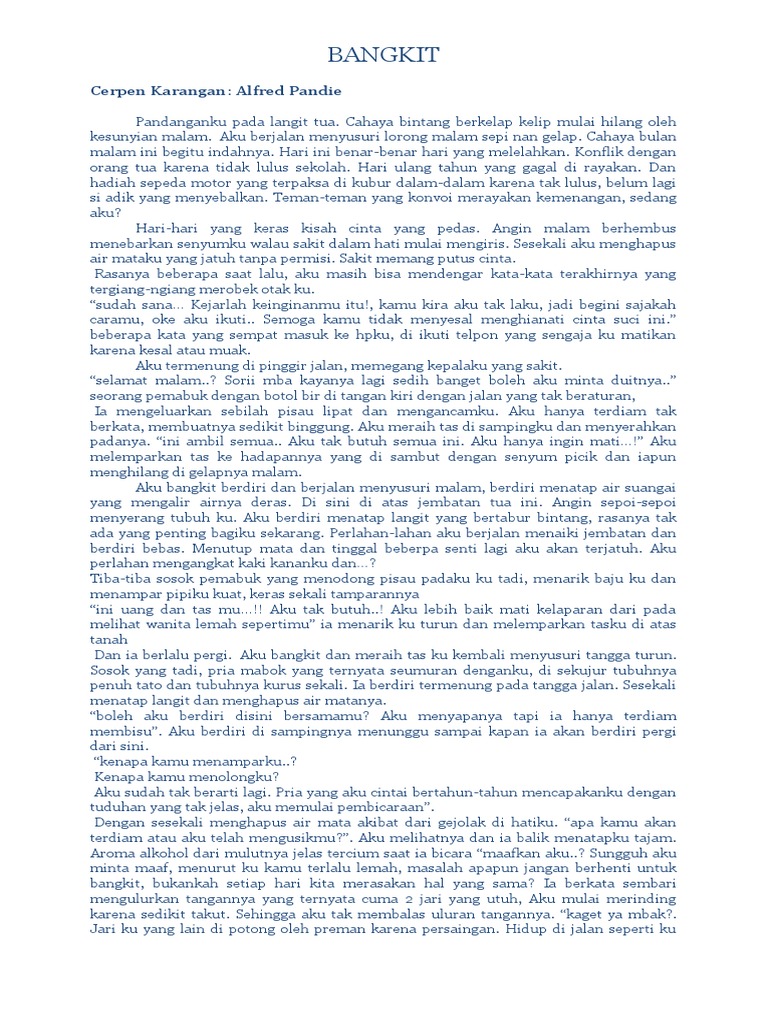 4 Contoh Cerpen Beserta Unsur Intrinsik | PDF