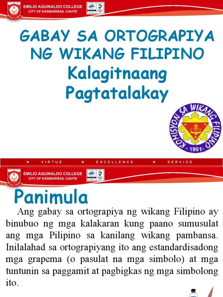 Week 6 Lesson 8 Gabay Sa Ortograpiya | PDF