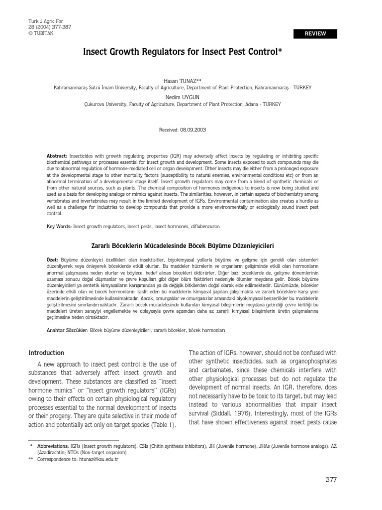 Insect Growth Regulators For Insect Pest Control (#138531) - 119956 ...