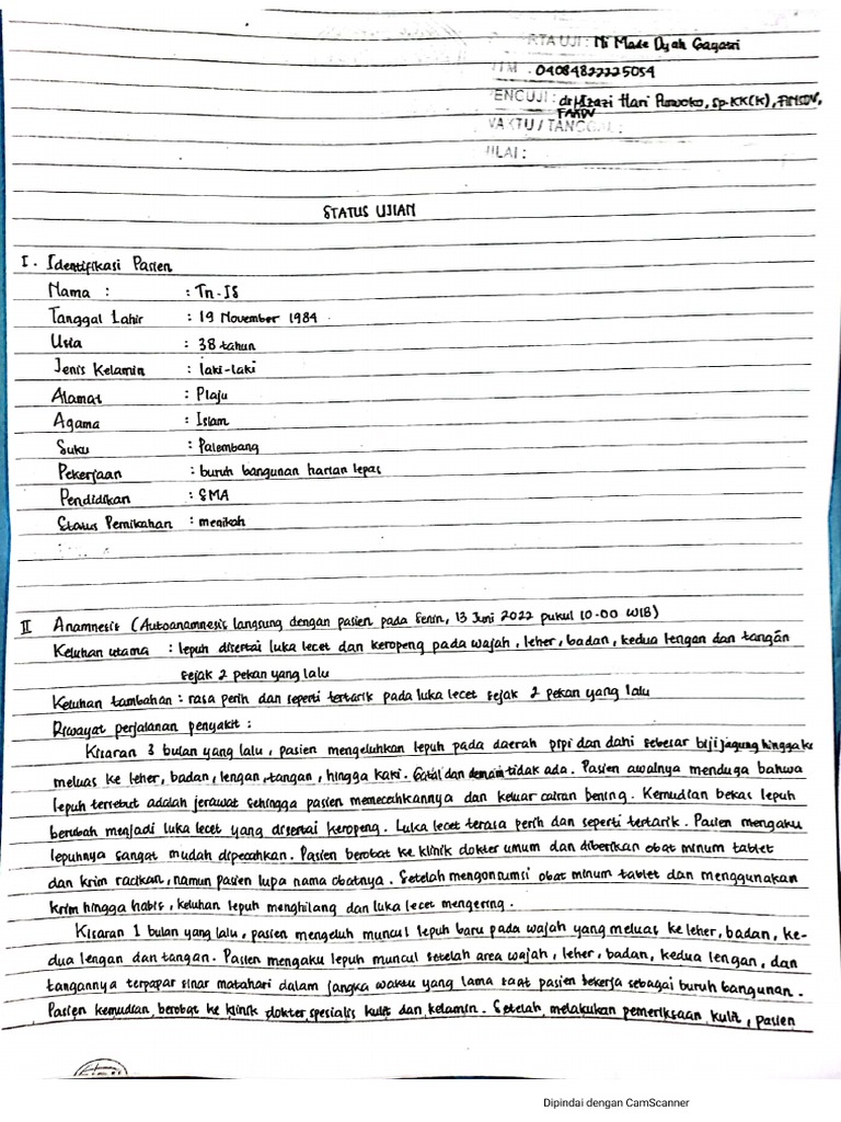 Status Ni Made Dyah Gayatri - Pemfigus Vulgaris | PDF
