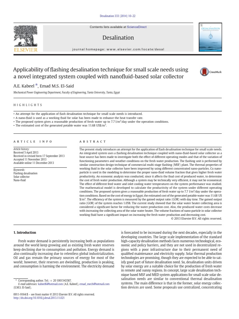 181 English TarjomeFa | PDF | Desalination | Water