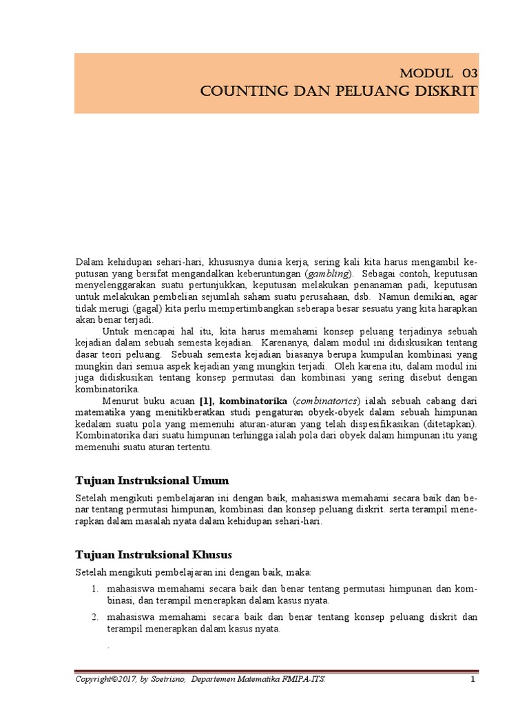 Modul Counting 2017 | PDF