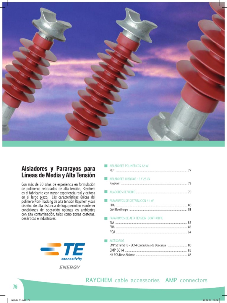 AISLADORES Y PARARRAYOS PARA MT Y AT Polimericos | PDF