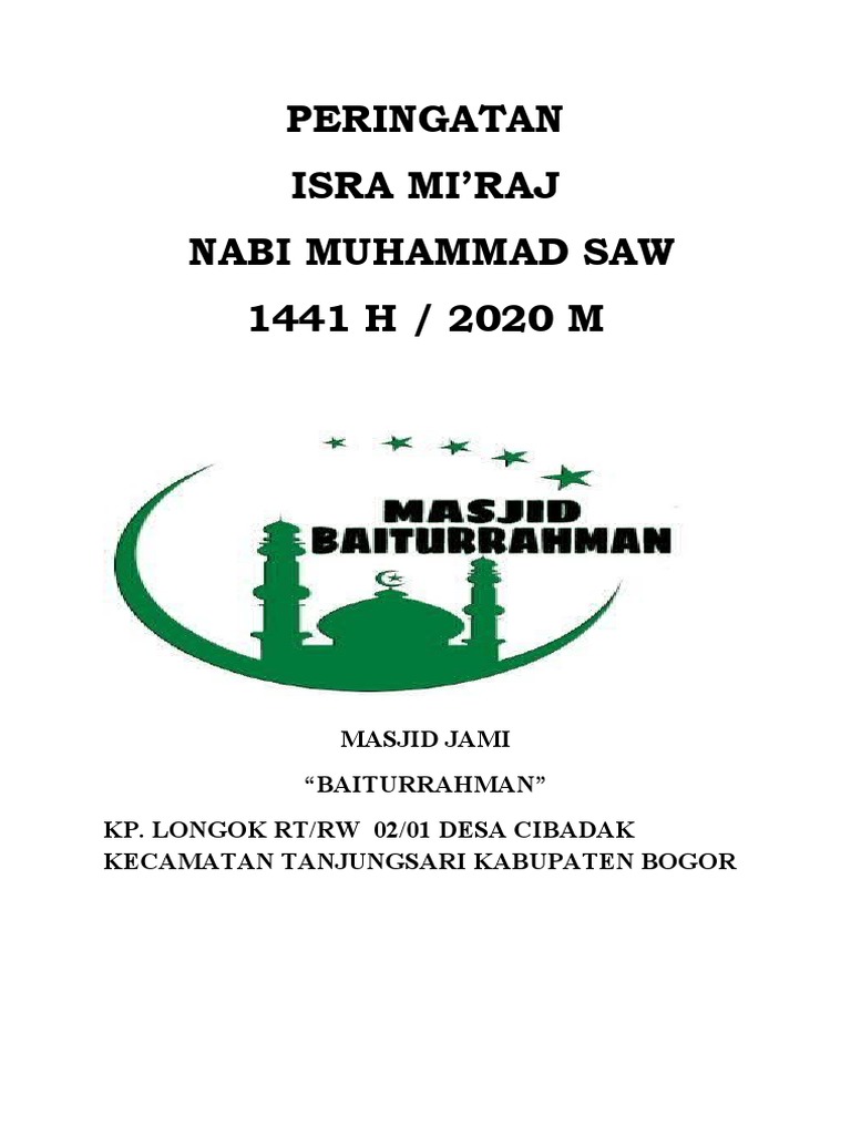 Contoh Proposal Isro Mi'raj Remaja Masjid | PDF