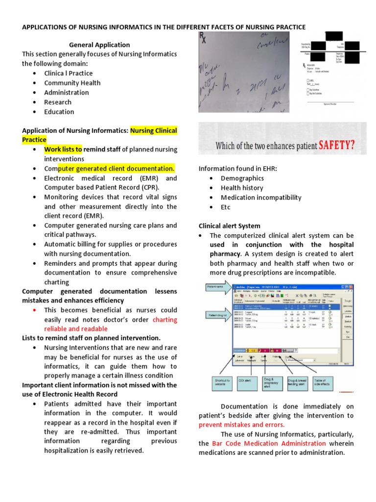 NI - Application of Nursing Informatics | PDF | Electronic Health ...
