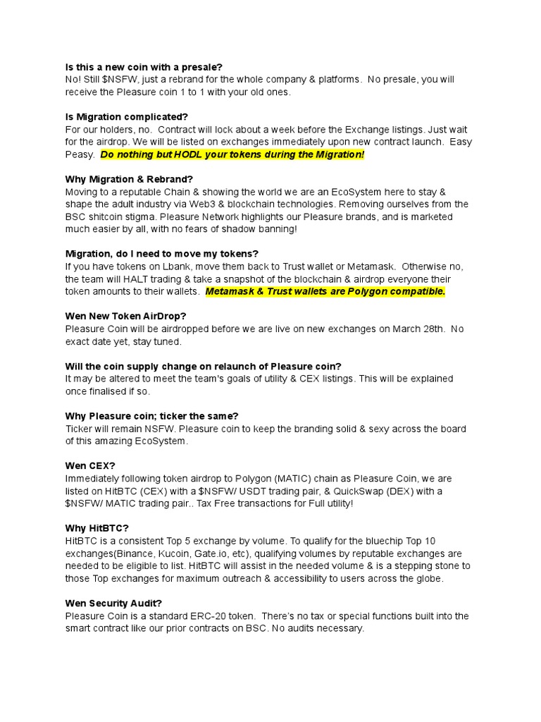 Migration - Rebrand FAQ | PDF | Cryptocurrency | Applications Of Cryptography