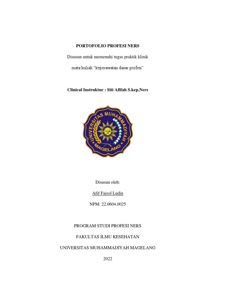 Portofolio Profesi Ners | PDF
