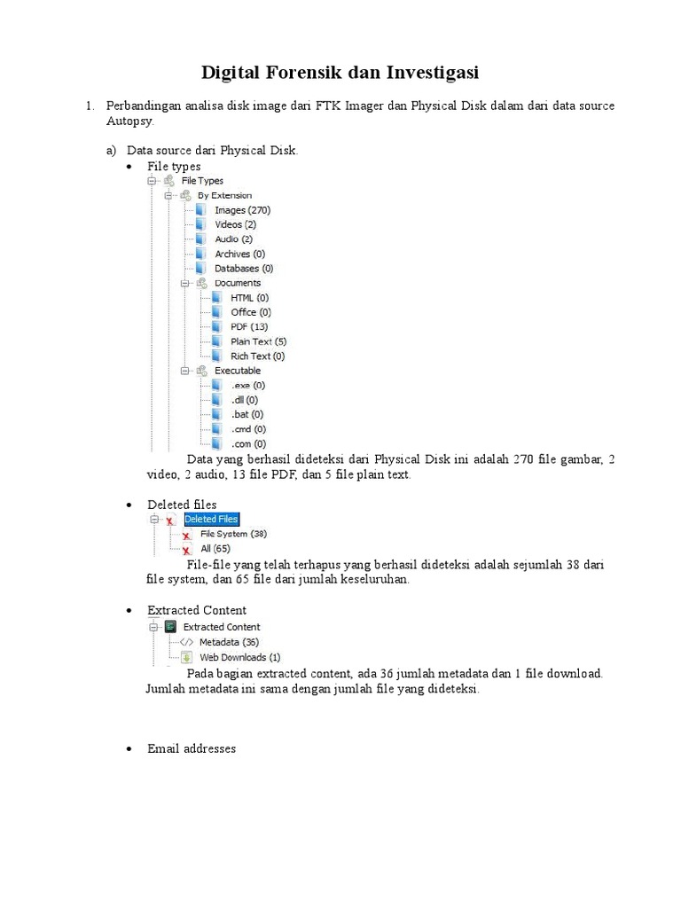 Perbandingan Analisis Disk Image FTK Imager Dan Autopsy | PDF
