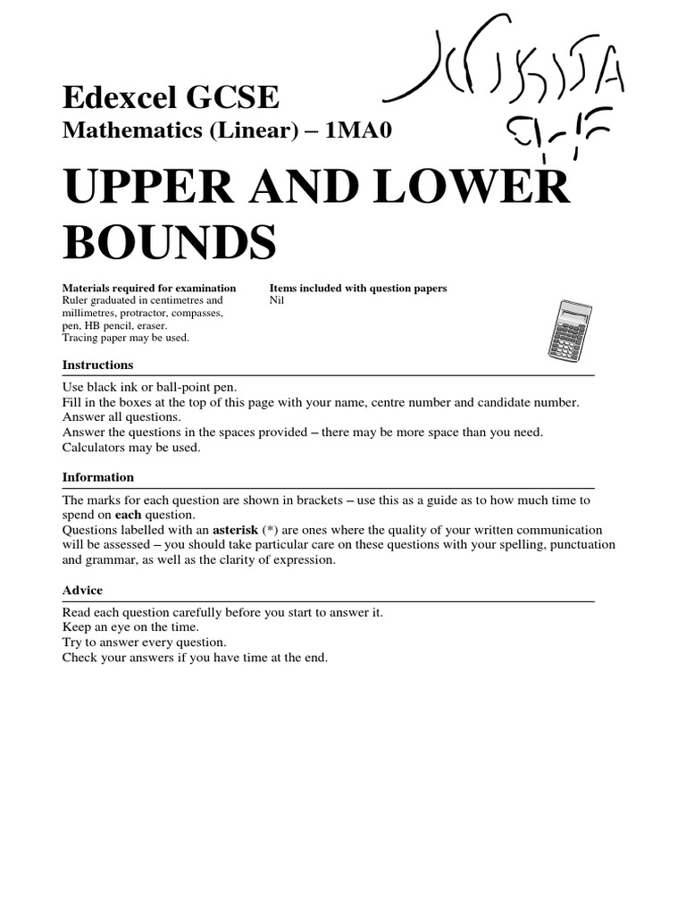 GCSE Maths: Upper and Lower Bounds | PDF | Area | Length