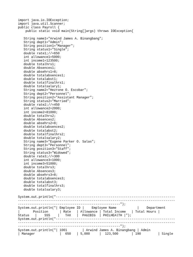 Payroll System Final | PDF | Payroll Tax | Income