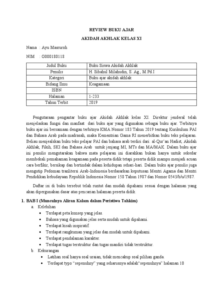 Review Buku Ajar | PDF