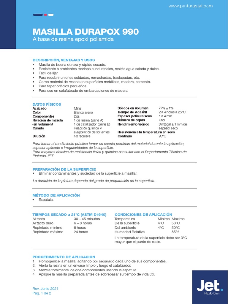 1743 Masilla Durapox 9901 | PDF