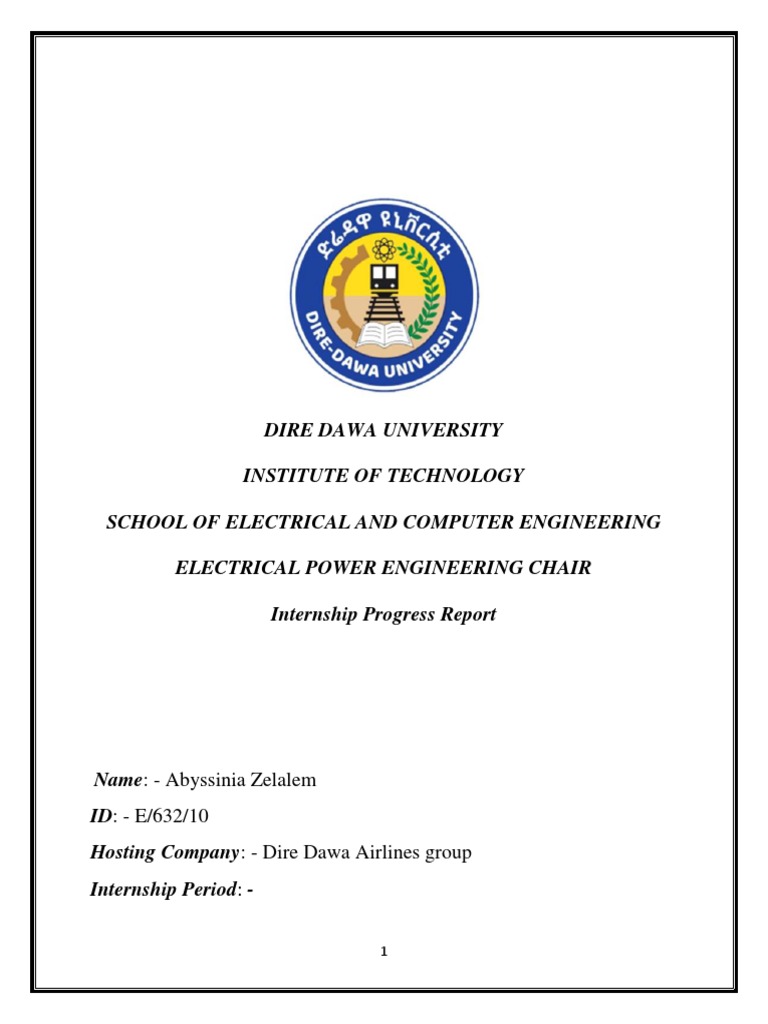 Internship Progress Report ABYSSINIA ZELALEM | PDF | Electric Generator | X Ray