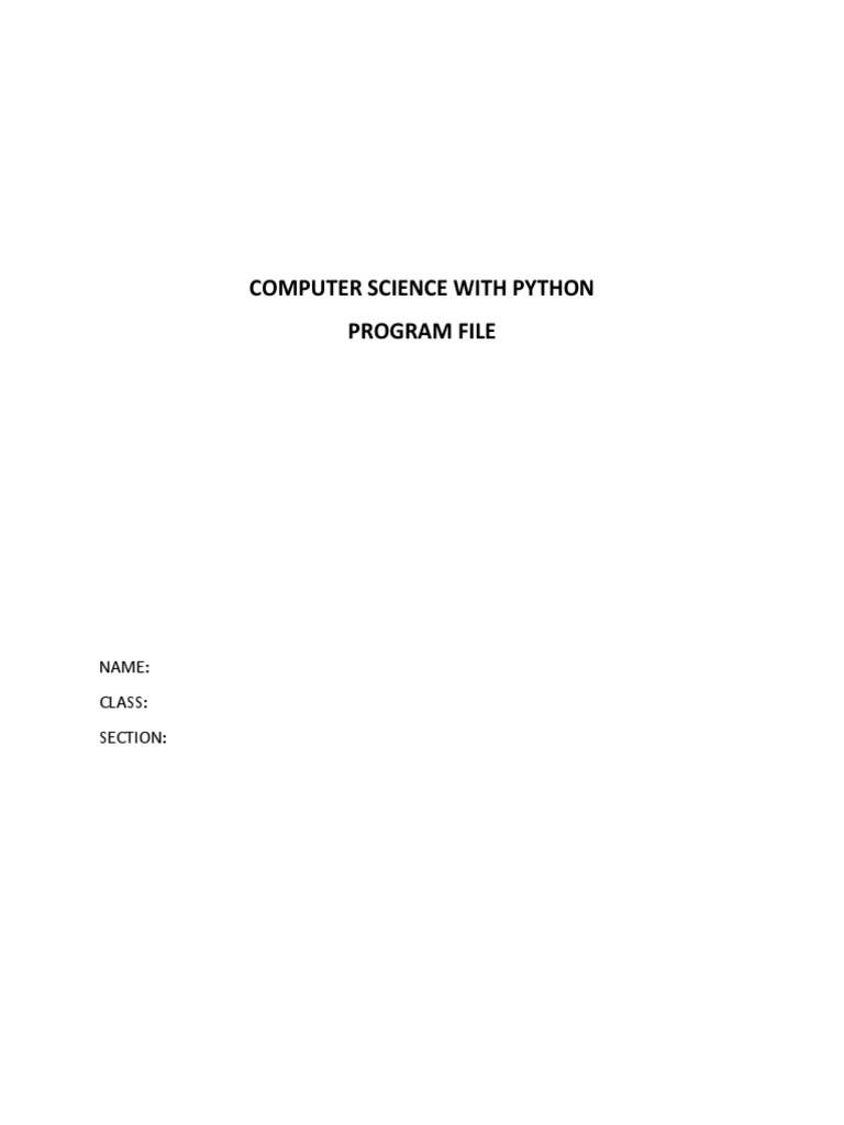 Sample Program File Class 11 | PDF | Computer Program | Programming