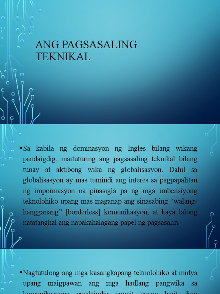 Ang Pagsasaling Teknikal | PDF