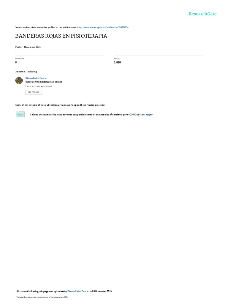 Banderas Rojas en Fisioterapia: November 2021 | PDF | Dolor | Terapia ...