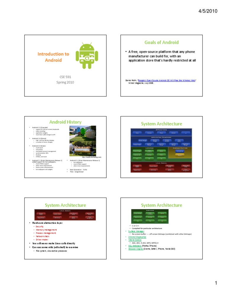 Goals of Android Goals of Android: Introduction To Introduction To Android Android | PDF ...