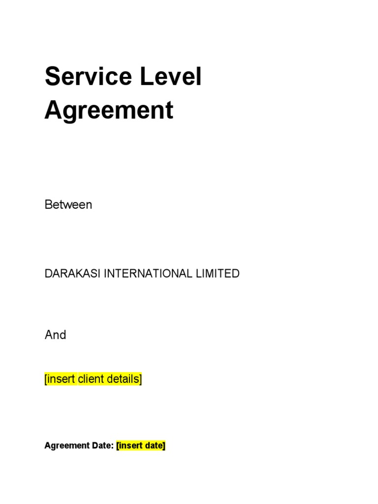 Standardized Service Level Agreements | PDF | Computer Security | Security