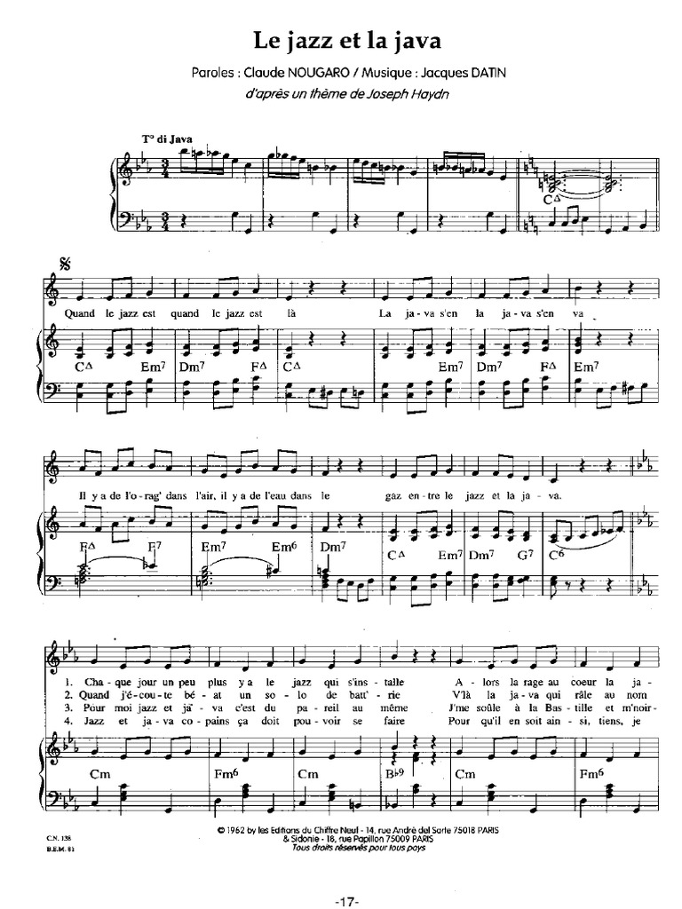 Le Jazz Et La Java - Cleude Nougaro Original | PDF