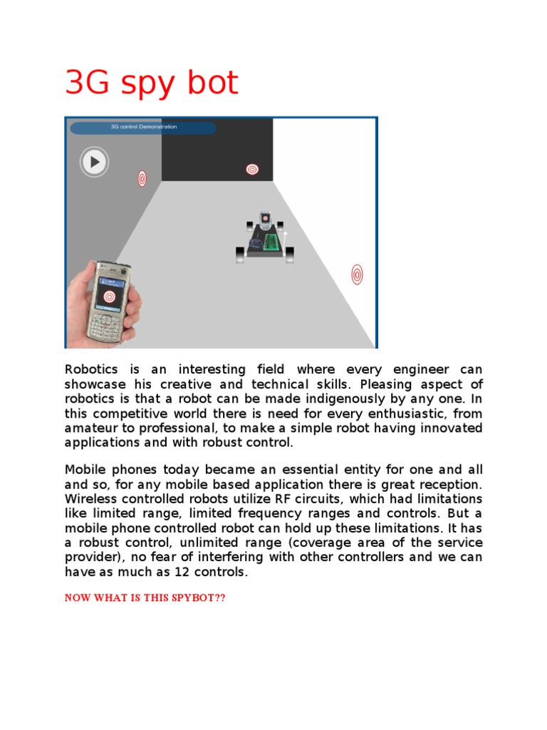 3G Spy Bot: Now What Is This Spybot?? | PDF | 3 G | Mobile Technology