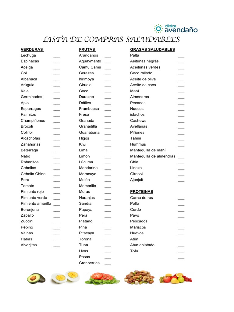 Lista de Compras Saludables | PDF | Alimentos | Cocina