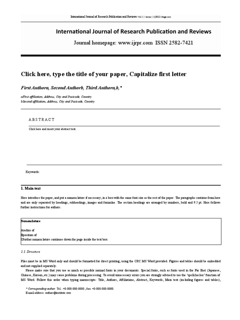 Ijrpr Paper Templatev1 | PDF