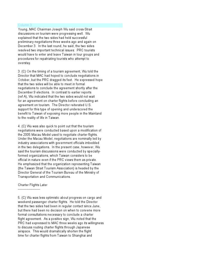 United States Diplomatic Cables Leak - Wikileaks #26 | PDF | Taiwan ...