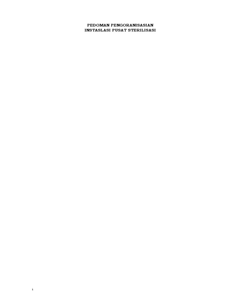 Pedoman Pengorganisasian CSSD 2019 | PDF