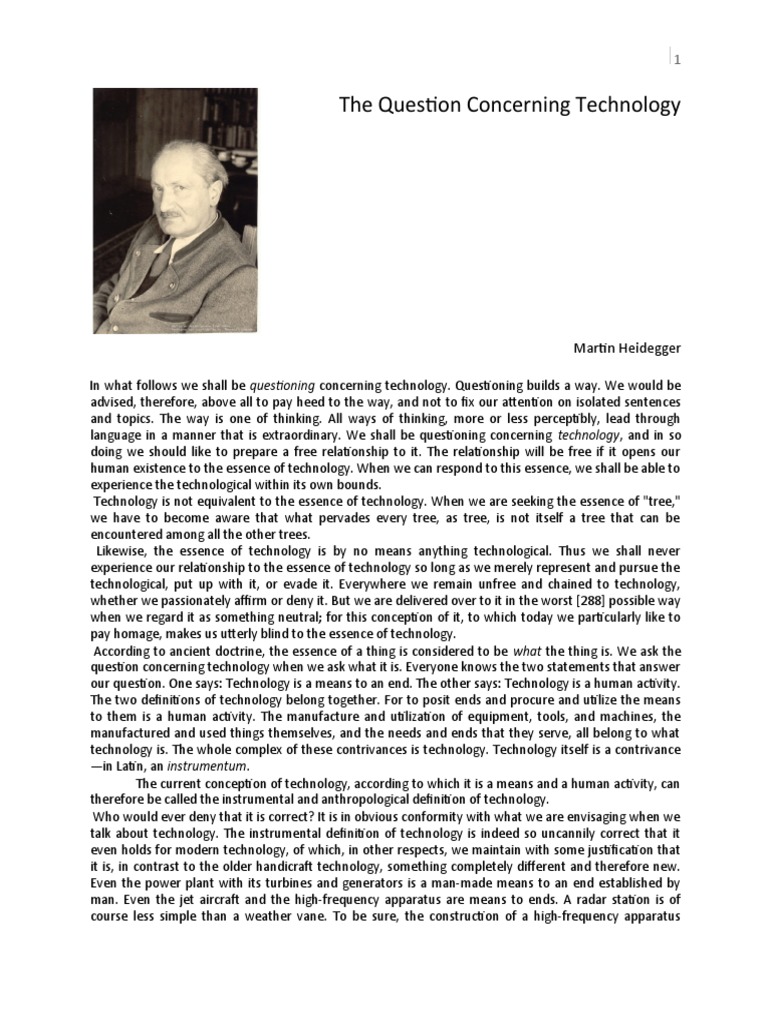 The Question Concerning Technology | PDF | Philosophical Theories ...
