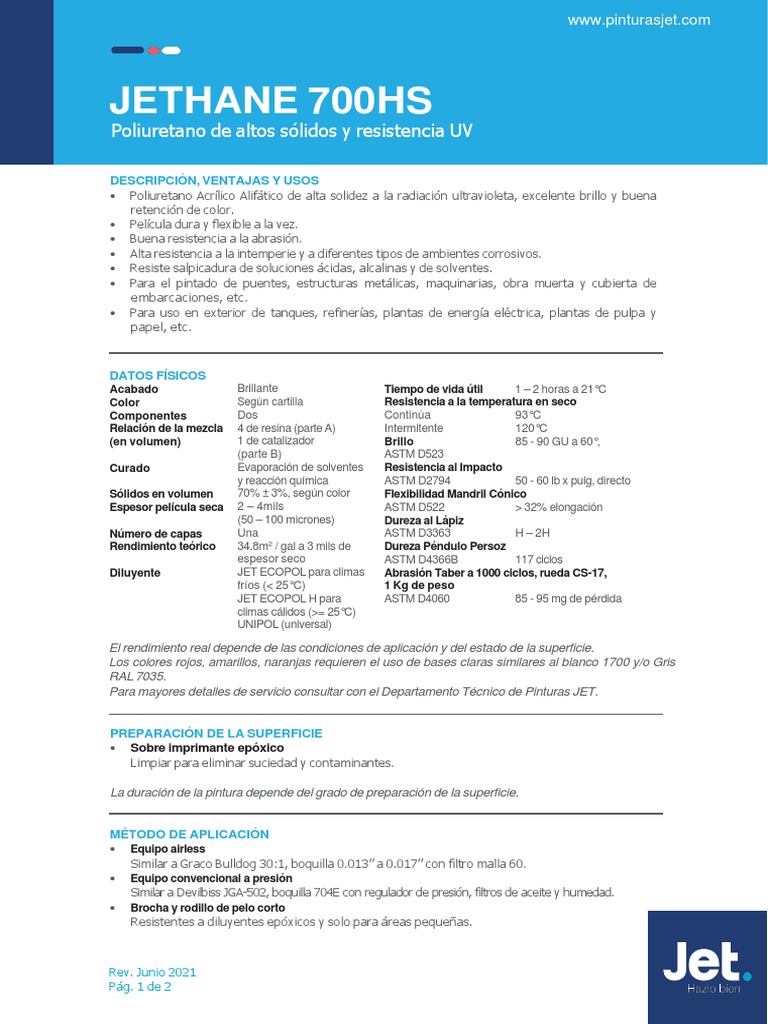 Jethane 700HS | PDF