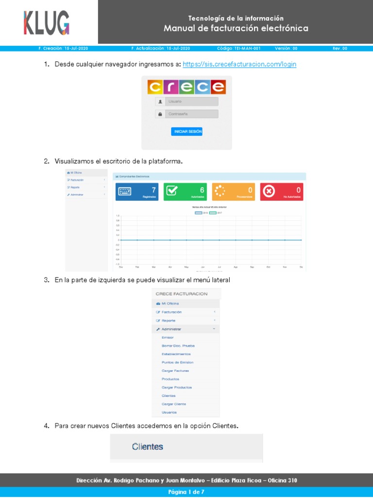 Manual Facturacion Electronica Crece | Descargar gratis PDF | Factura | Informática