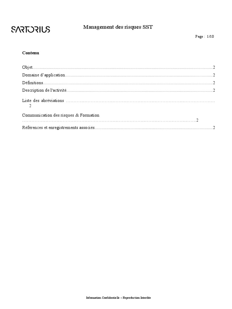 Gestion Des Risques SST | PDF