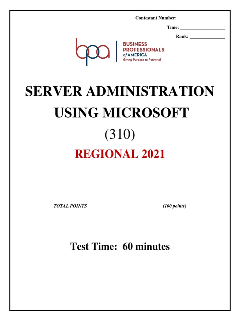 Microsoft Server Admin Exam 2021 | PDF | Booting | Active Directory