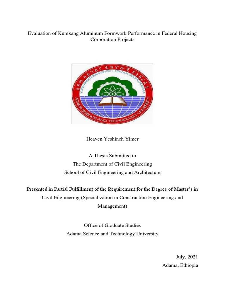 Heaven Yeshineh ASTU | PDF | Thesis | Survey Methodology