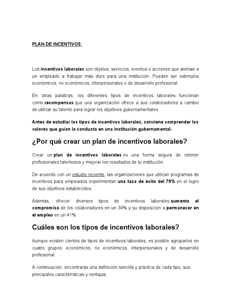 Incentivos Laborales | PDF | Institución | Business